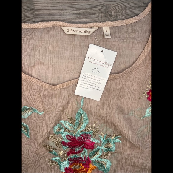Soft Surroundings | Tops | Soft Surroundings Sheer Embroidered Top ...